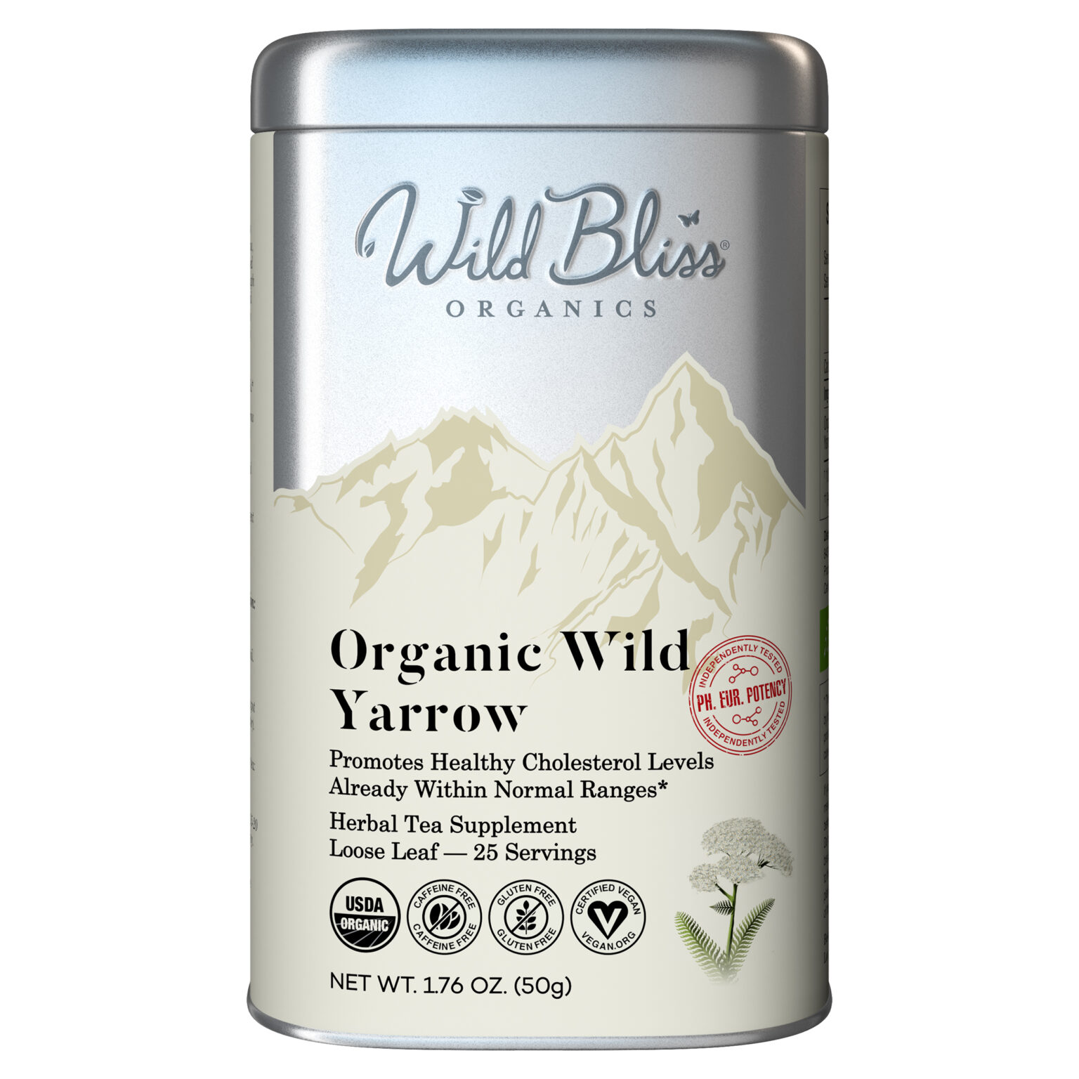 Organic Wild Yarrow Tea - Caffeine Free Herbal Tea - 25 Servings