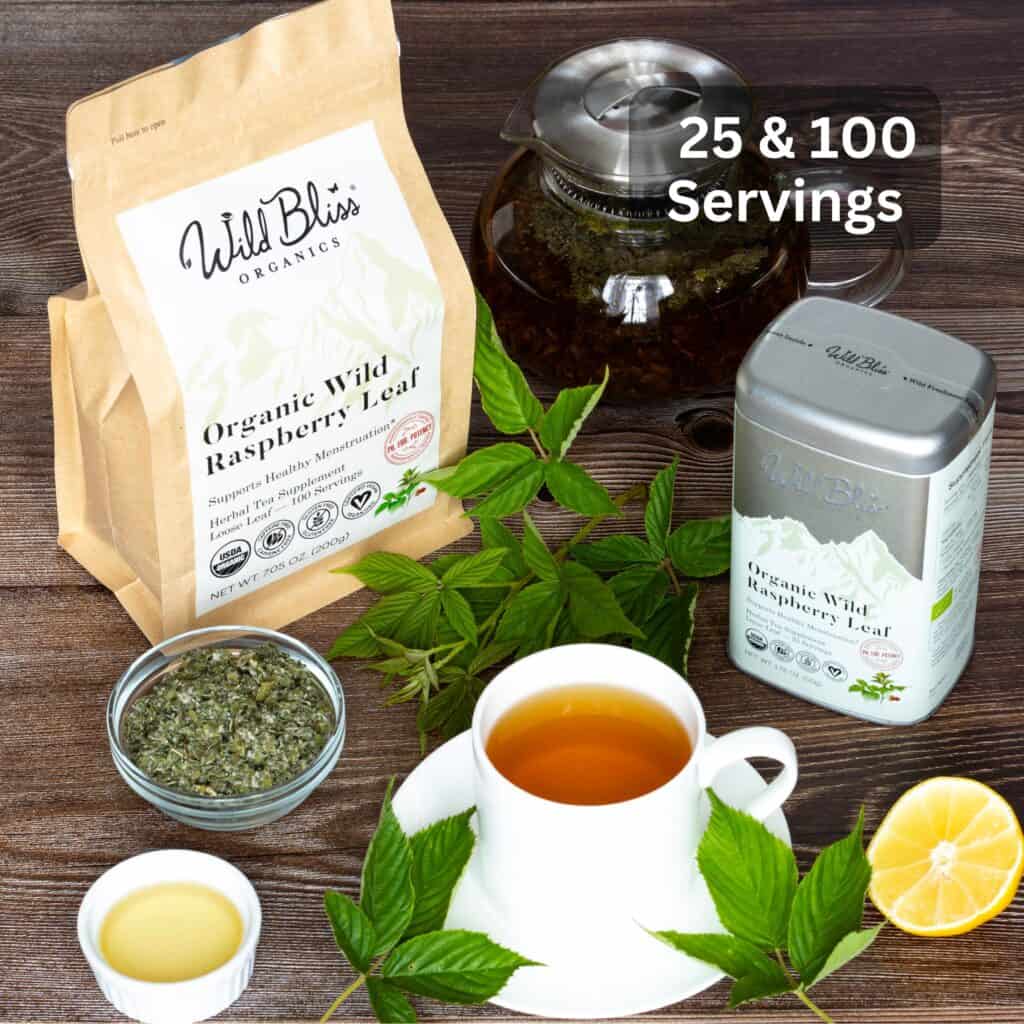Wild Raspberry Leaf Tea - Caffeine Free Herbal Tea - 100 Servings